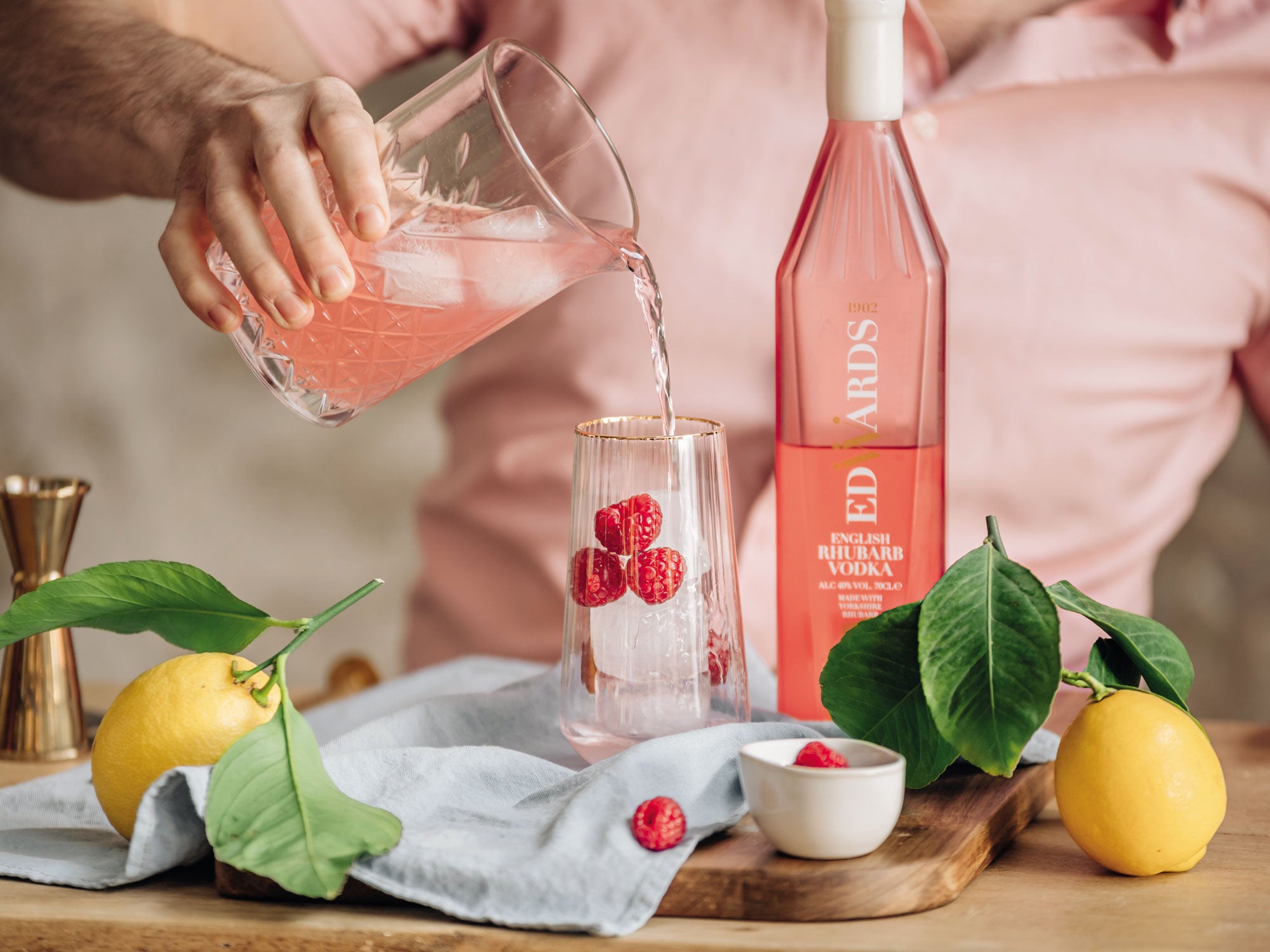 Rhubarb & Raspberry Rush - Cocktail Recipe - Elsham Wold Distillery